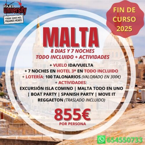 VIAJES FIN DE CURSO MALTA | Viajes University